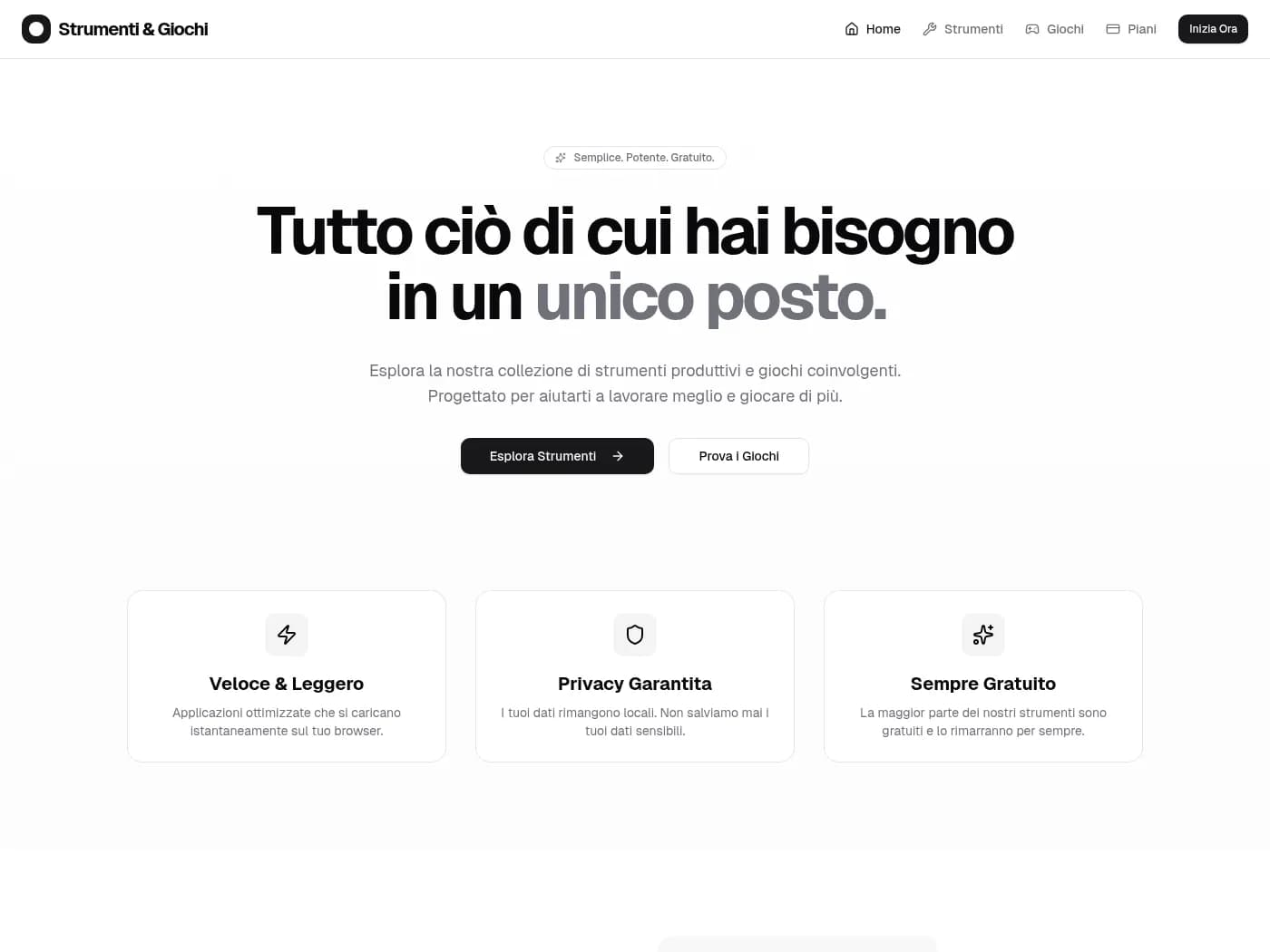 Strumenti & Giochi Hub