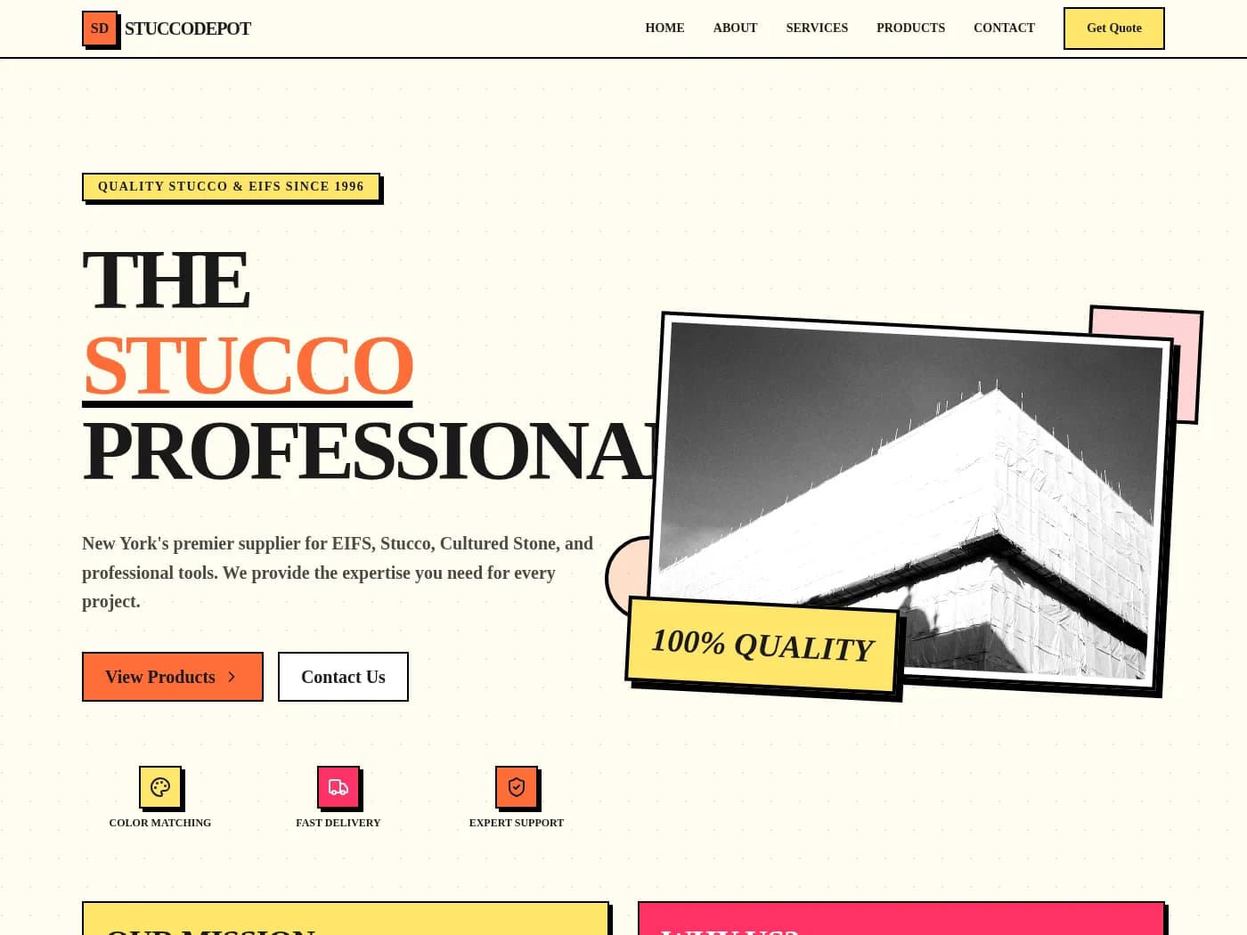 StuccoDepot Pro Website