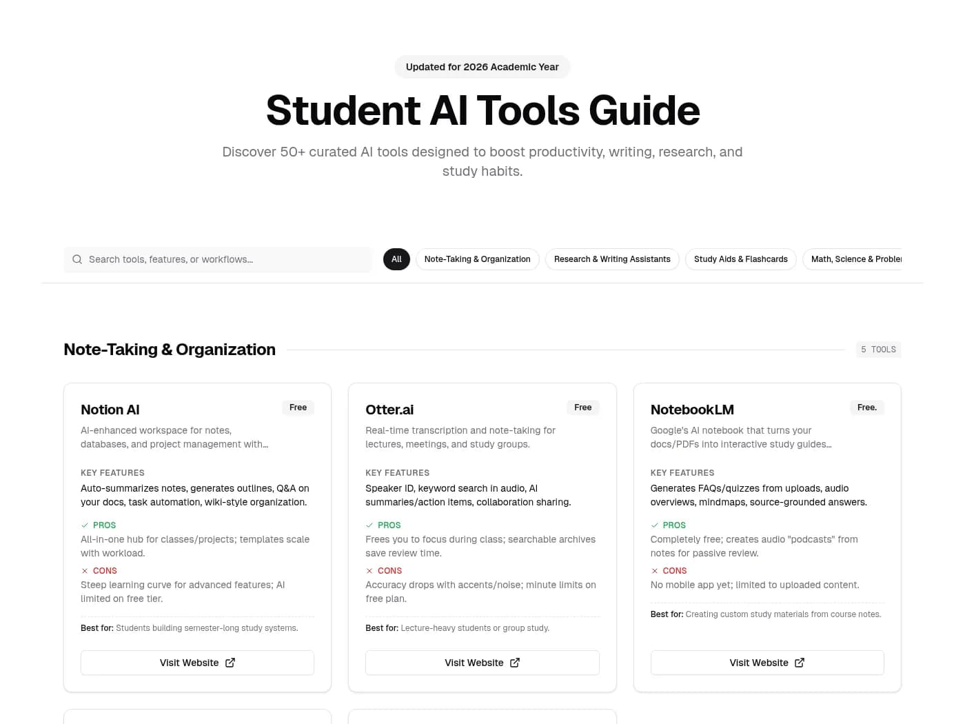 Student AI Tools Guide