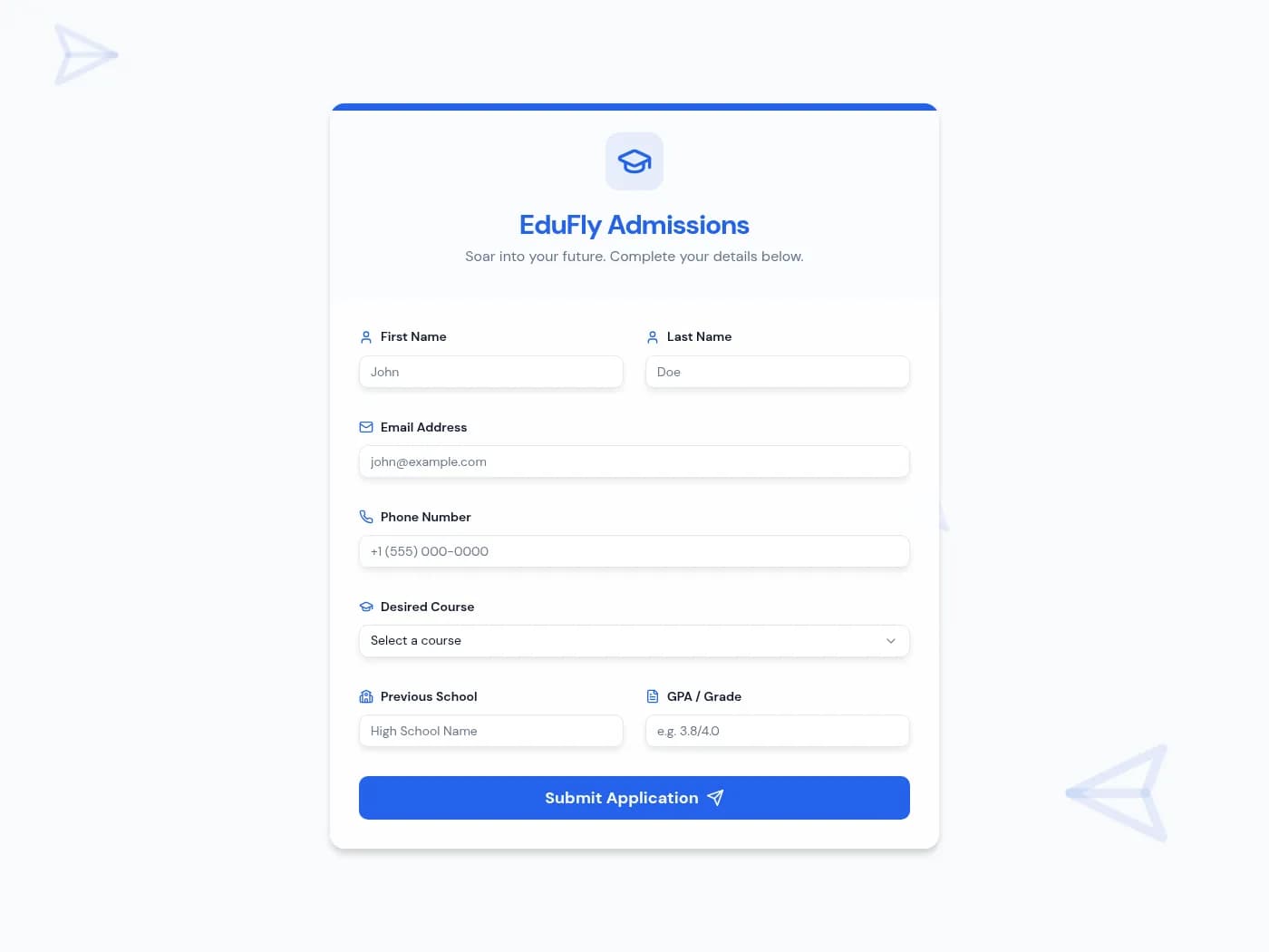 Student Admission Form