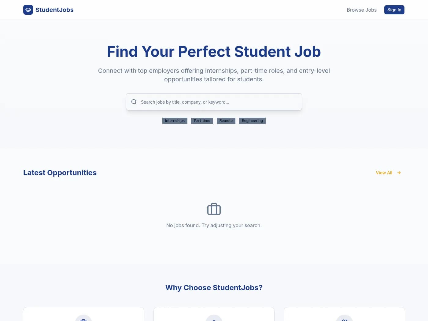 Student Jobs Portal