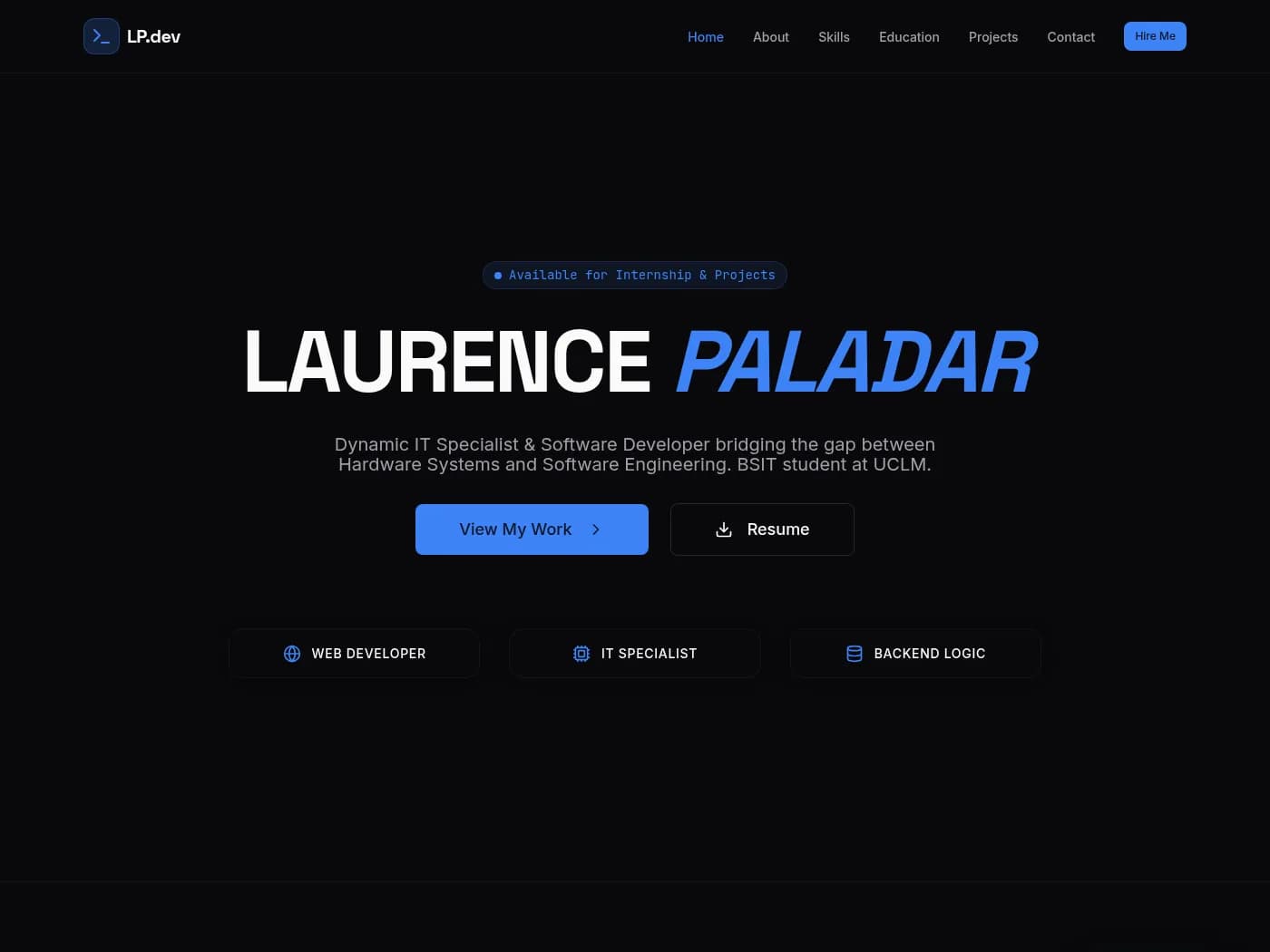 Student Portfolio Page