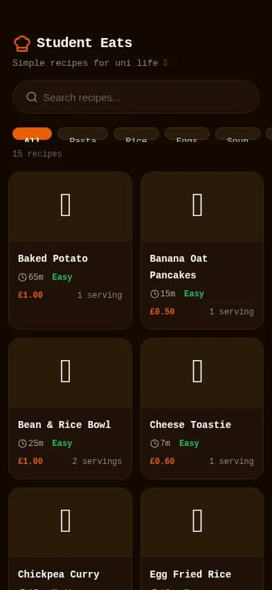 Student Recipe Helper