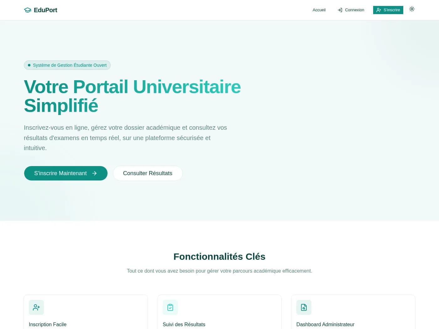 Inscription & ExamHub