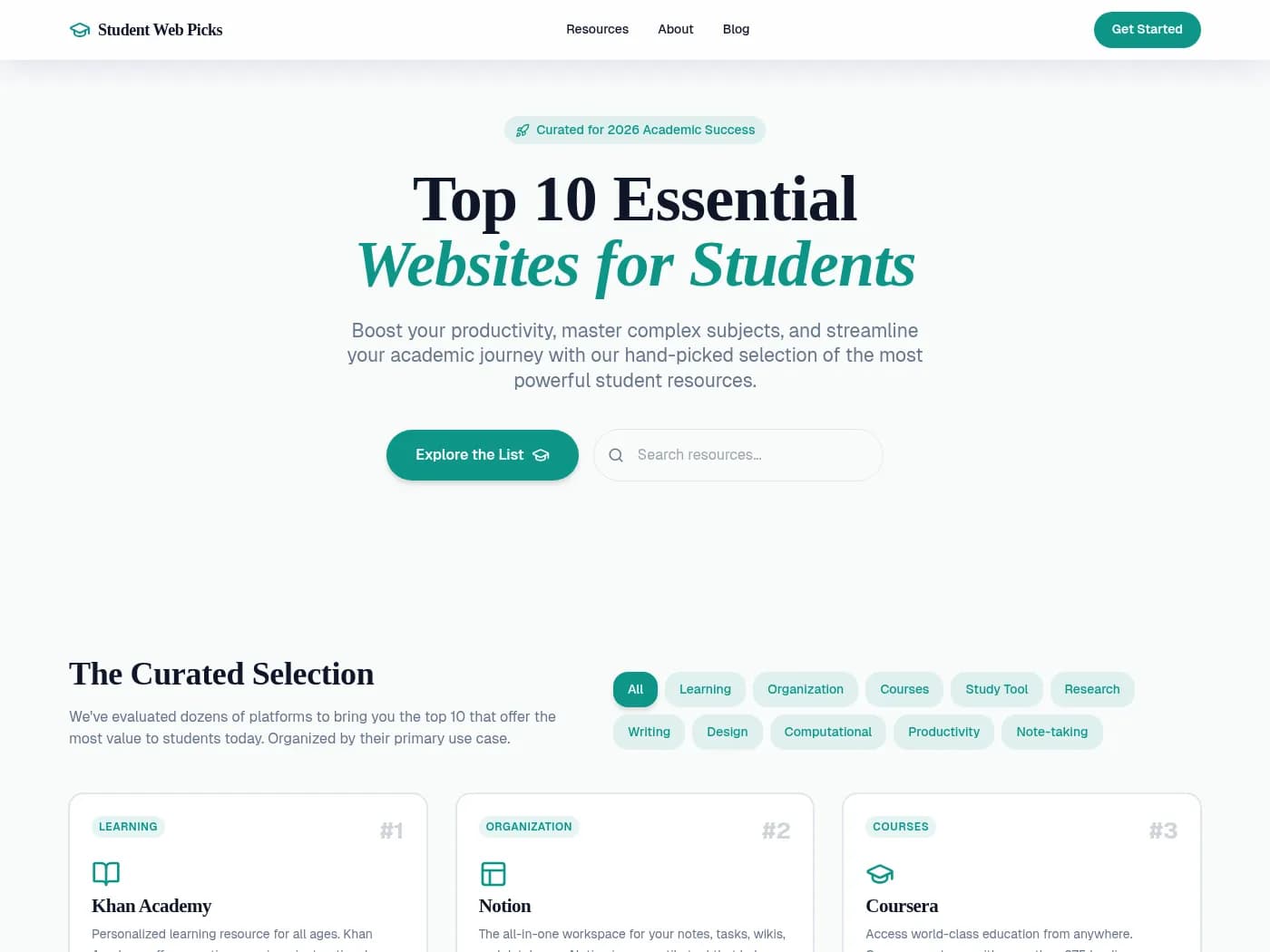 Student Web Picks