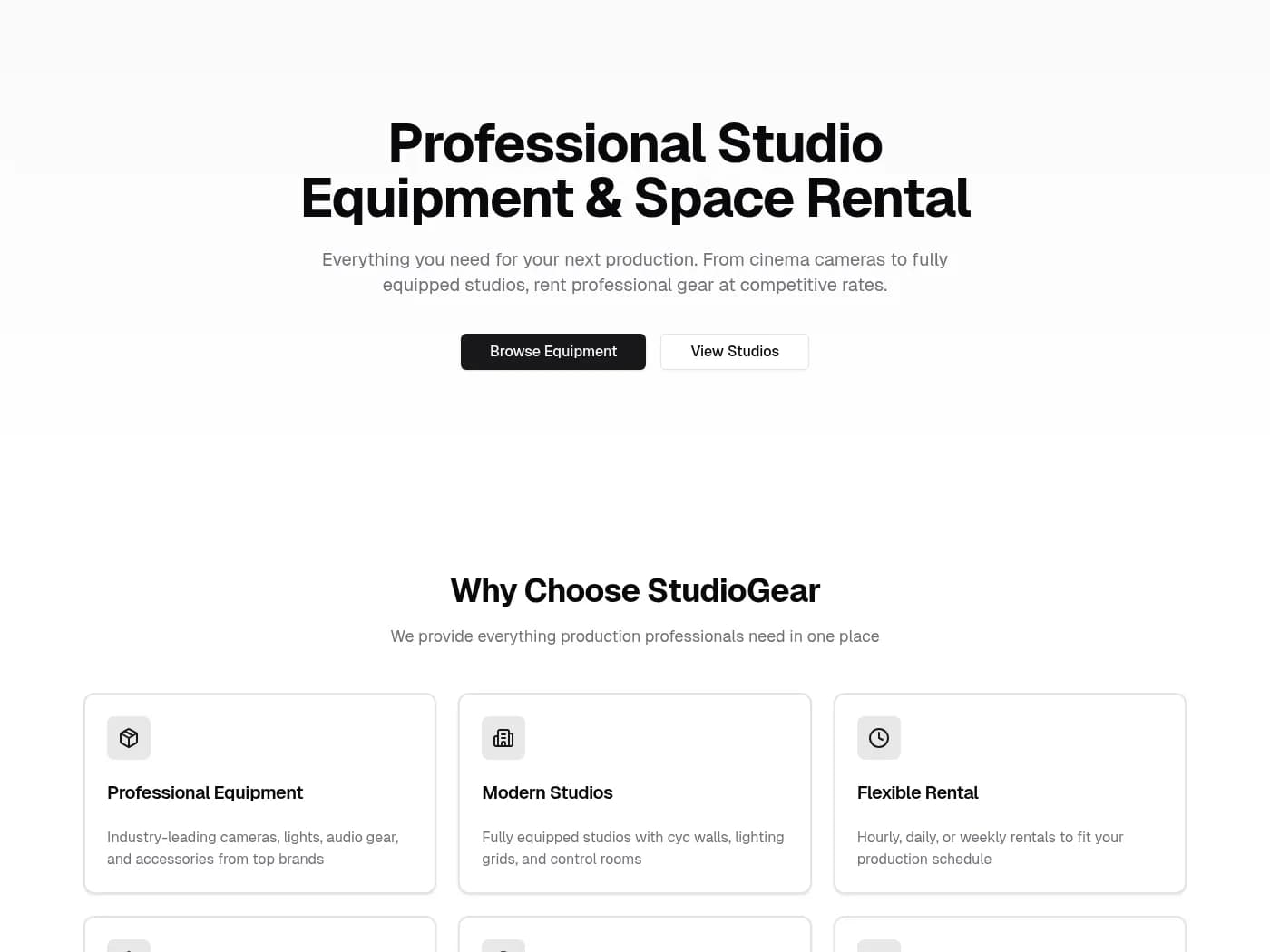 StudioGear Rental Portal