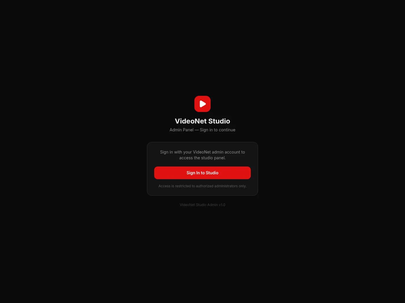 VideoNet Studio Admin