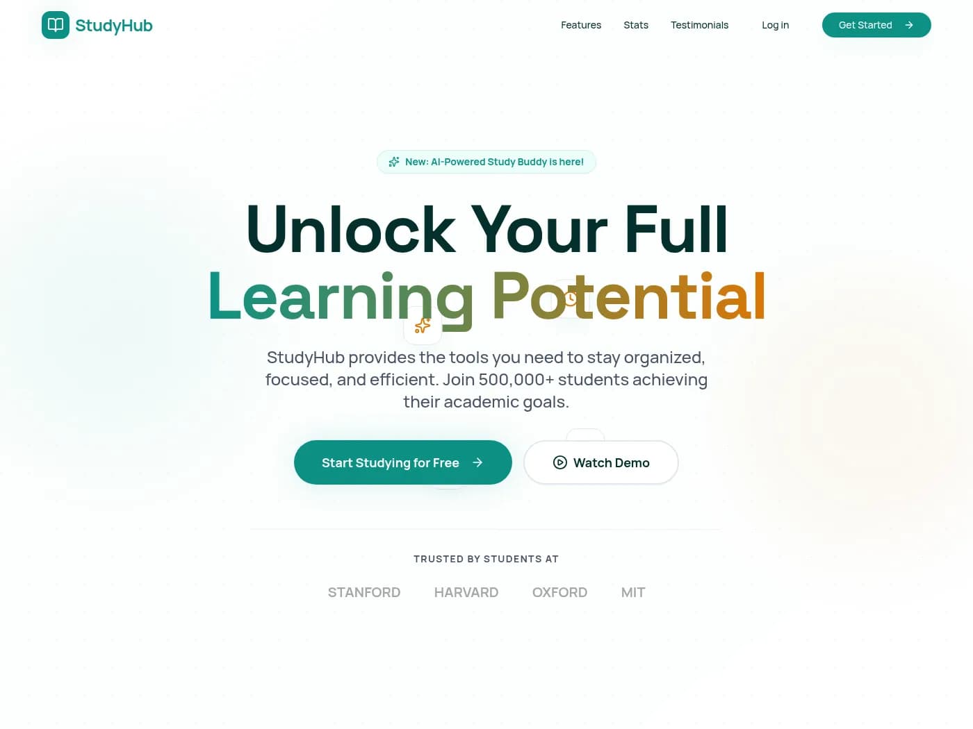 StudyHub Landing Page