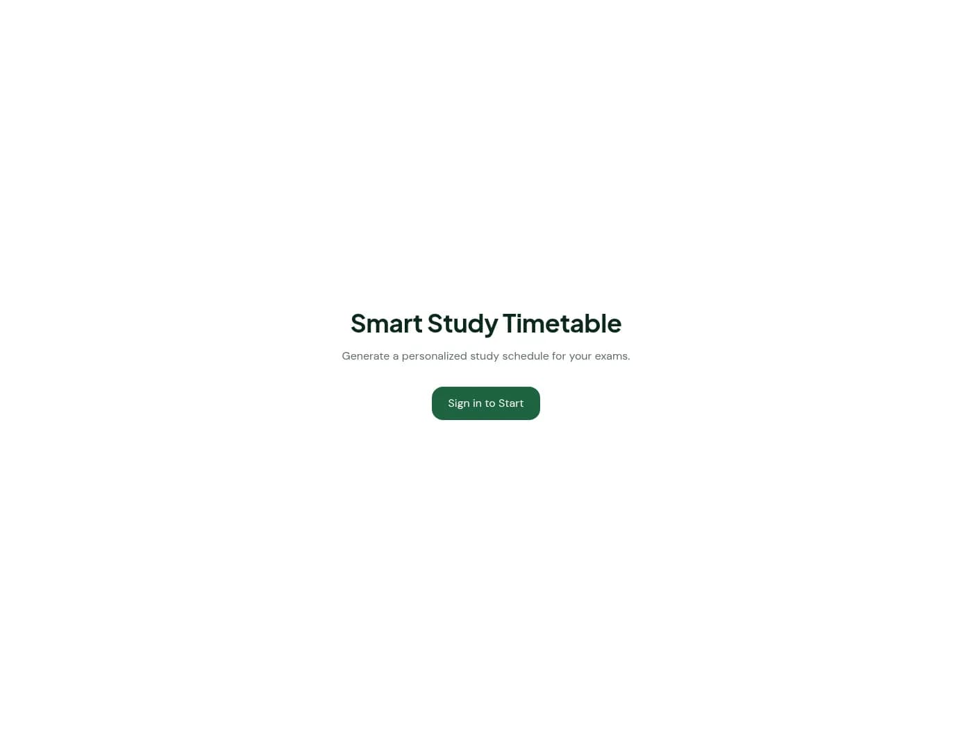 Smart Study Timetable Generator
