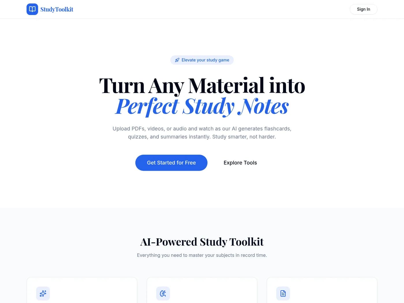 Study Toolkit Hub