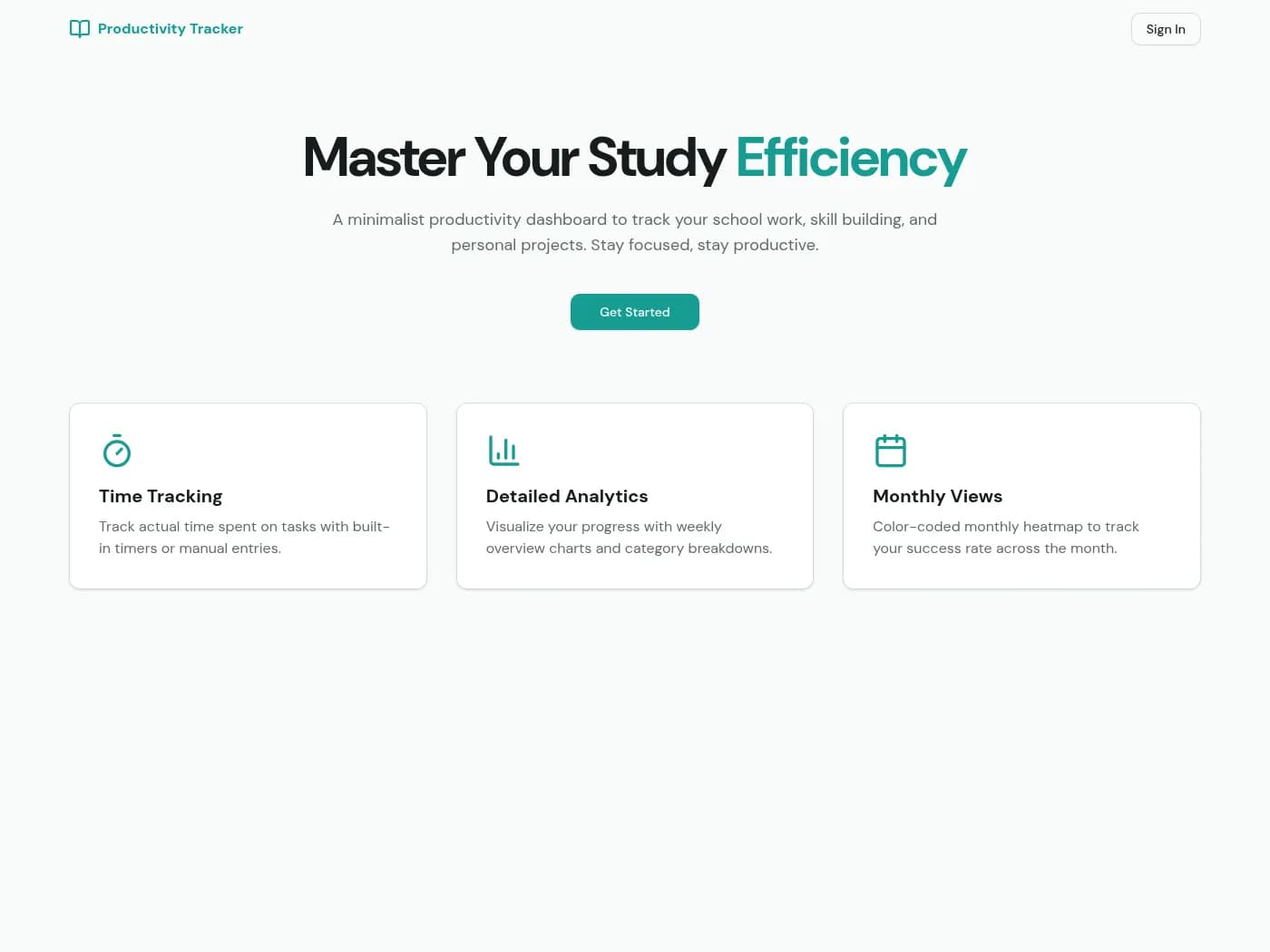 Productivity Dashboard Tracker