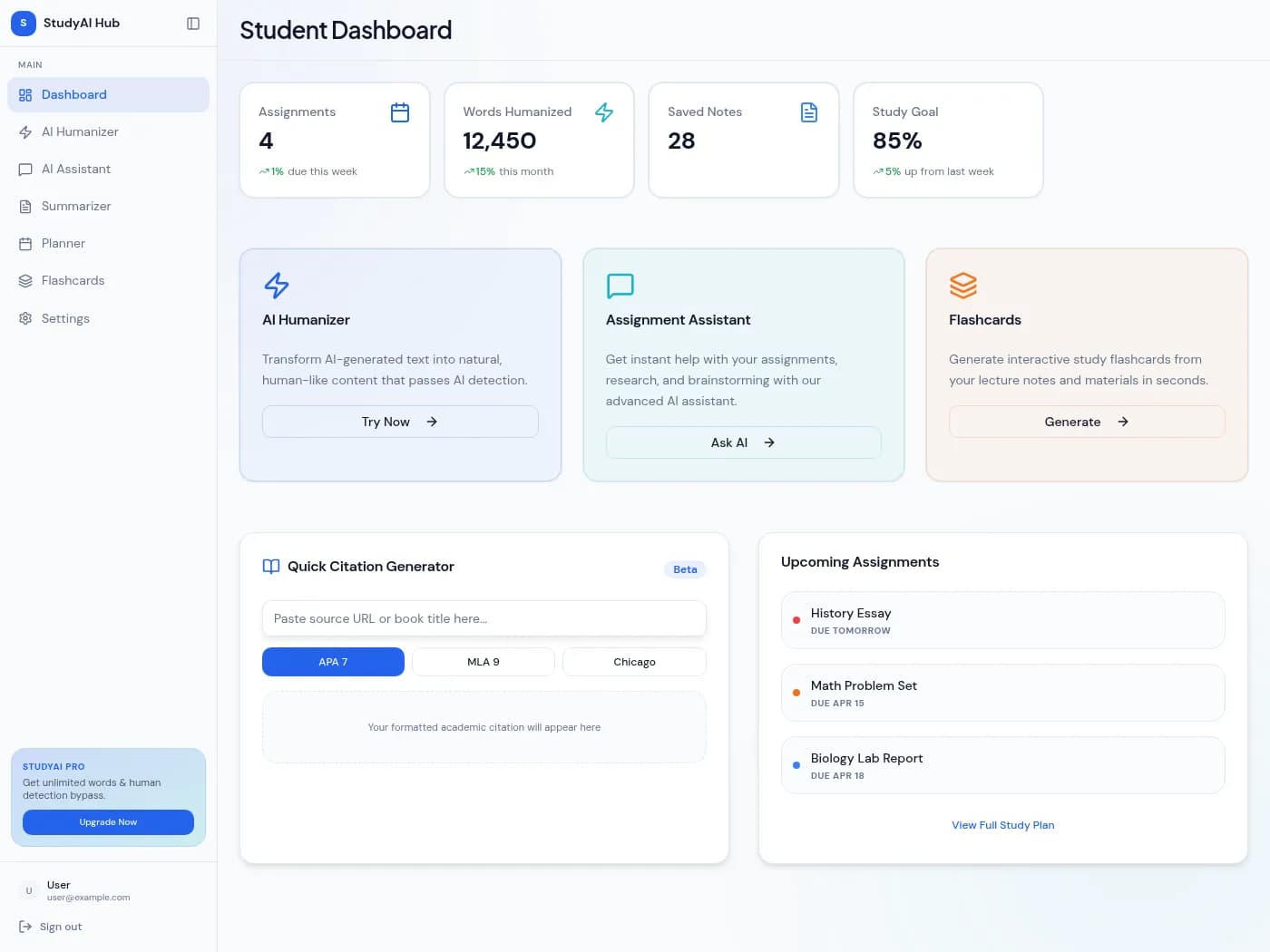 StudyAI Helper Hub