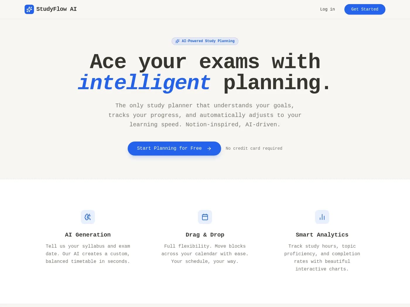 StudyFlow AI Planner