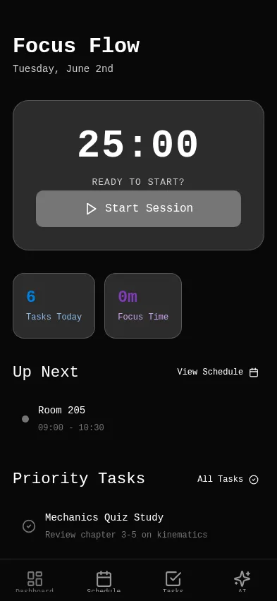 StudyFlow Mobile Planner