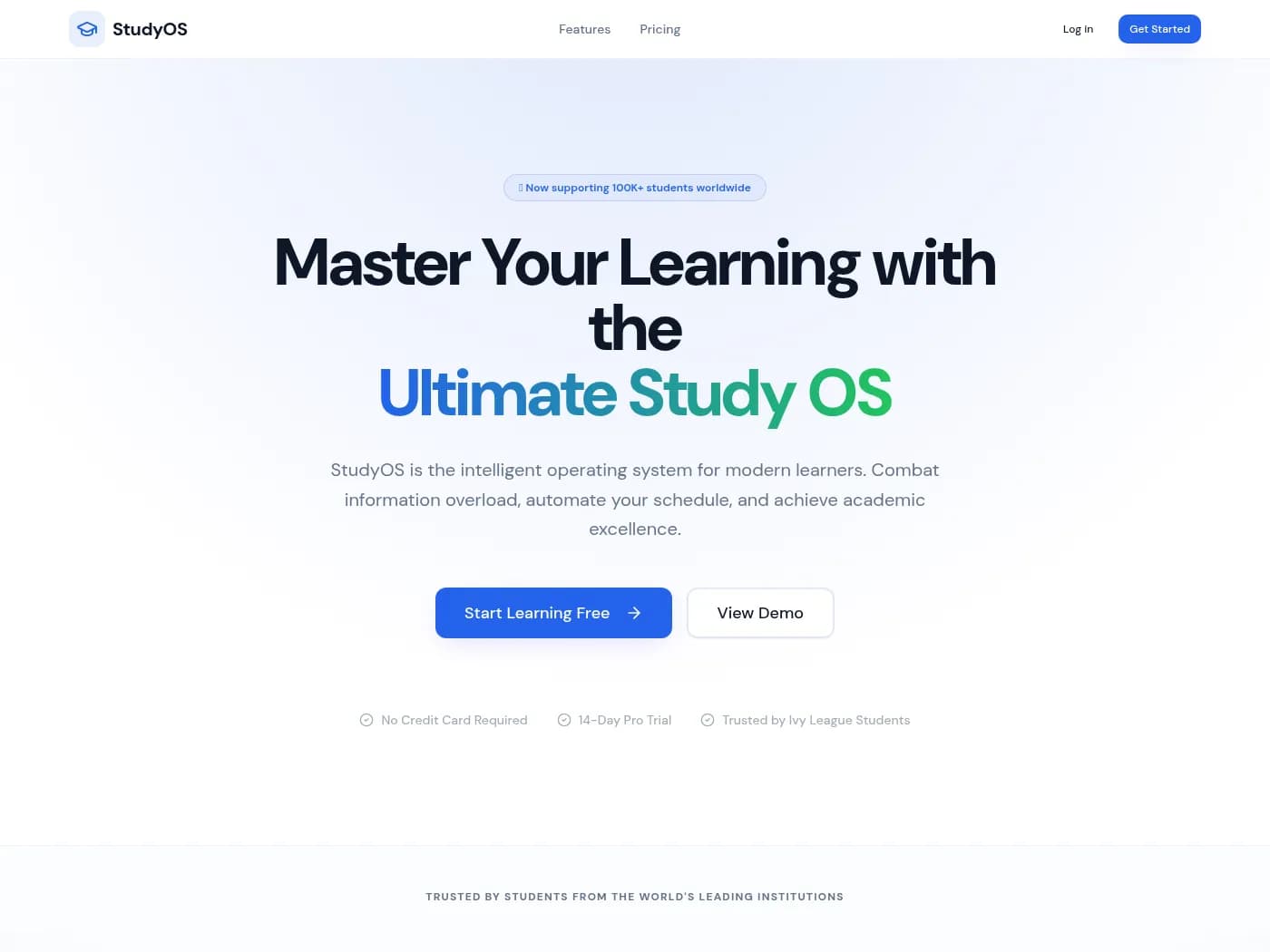 StudyOS SaaS UI System