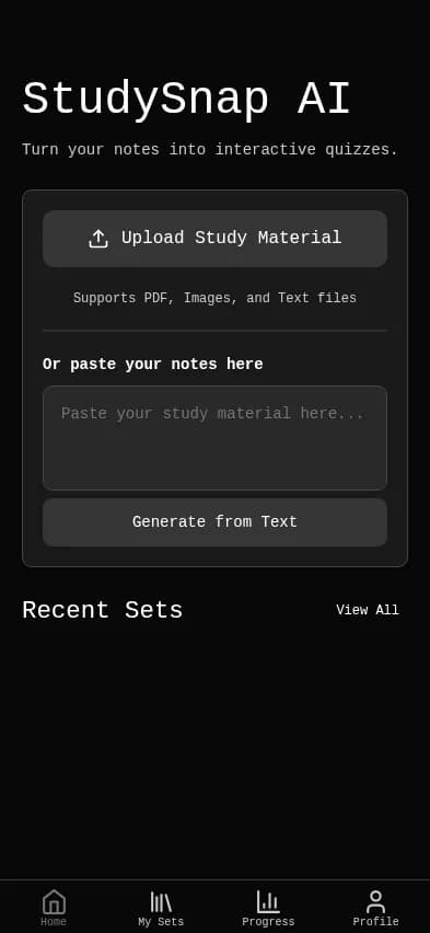 StudySnap AI Quiz App