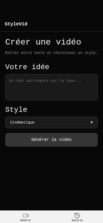 StyleVid Generator