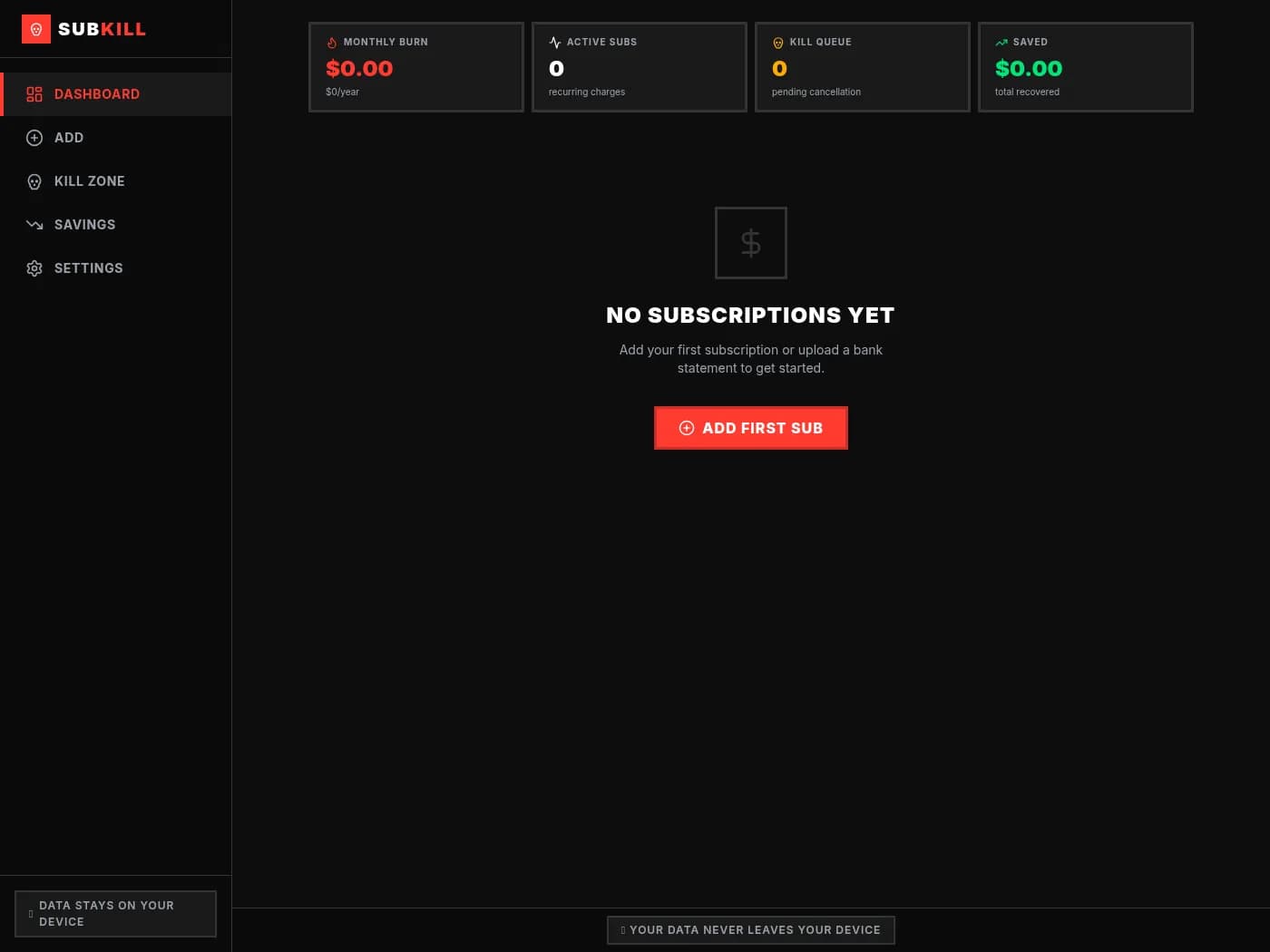 SubKill Tracker