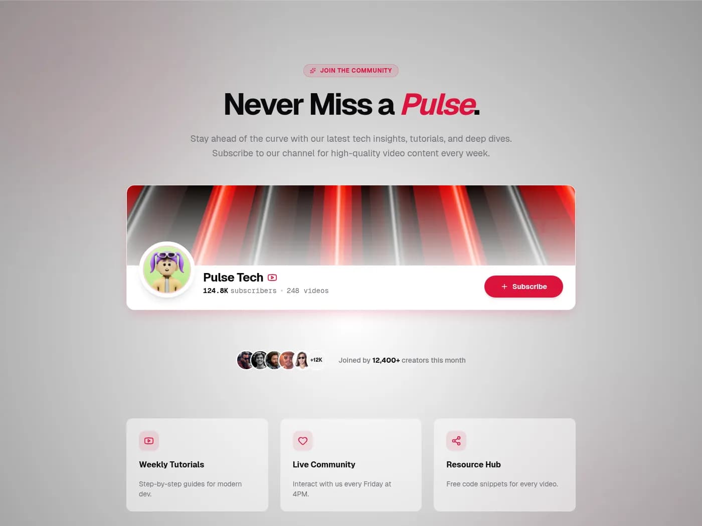 Channel Subscribe Banner