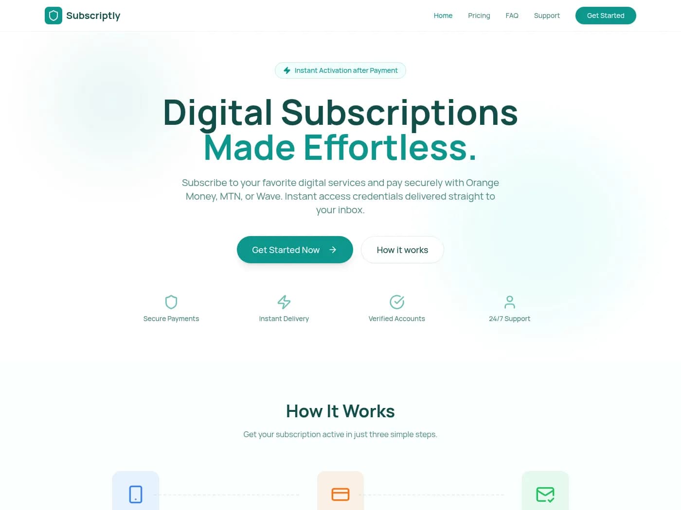 Subscriptly Web Platform