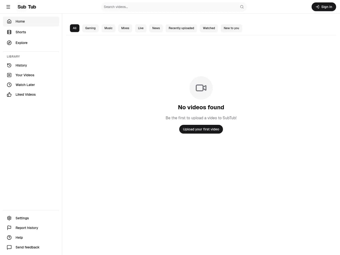SubTub Video Platform