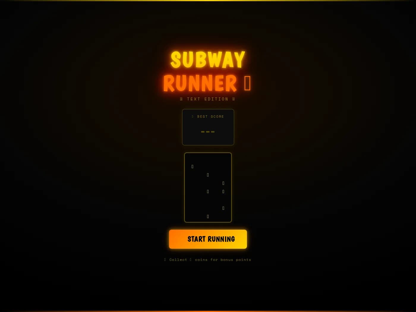 Subway Runner: Text Edition