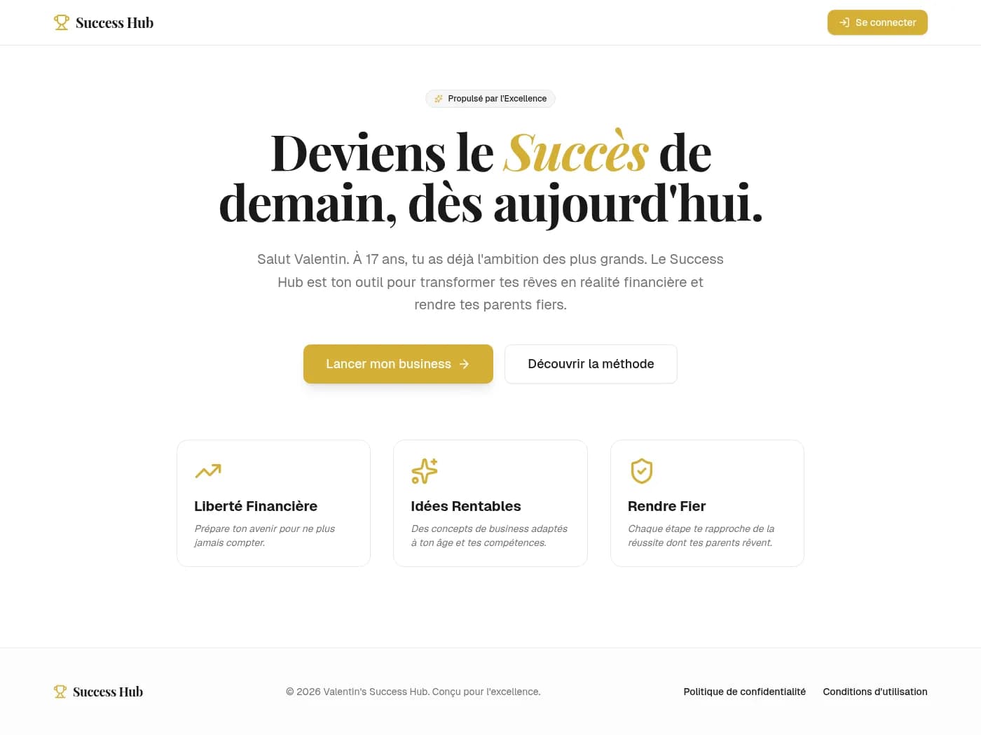 Valentin's Success Hub
