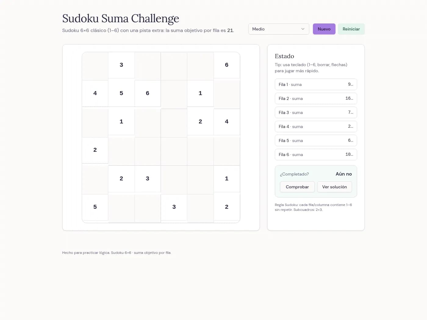 Sudoku Suma Challenge