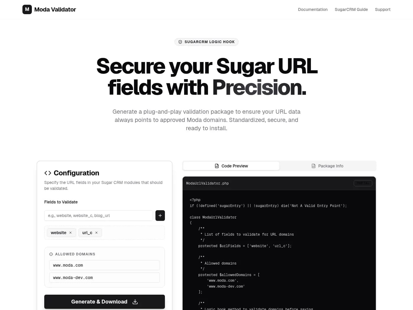 Moda Domain Validator