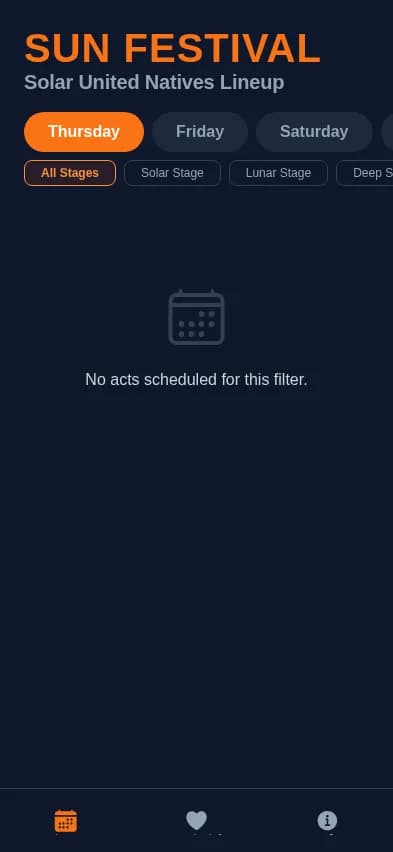 SUN Fest Lineup App