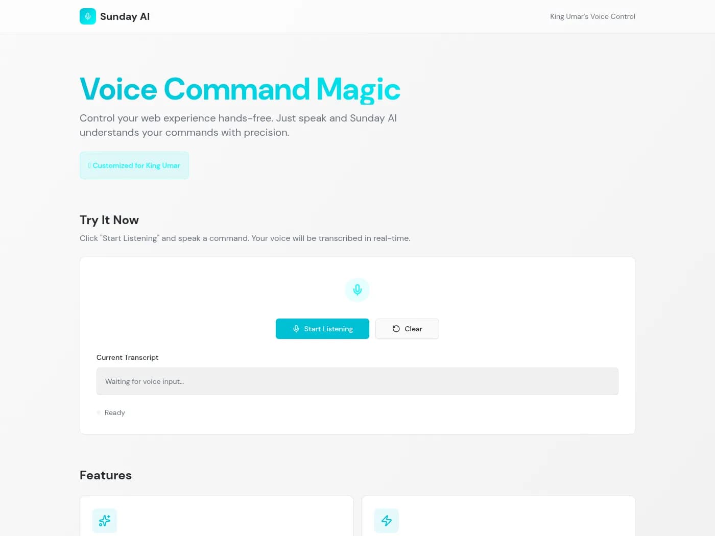 Sunday AI Voice Control
