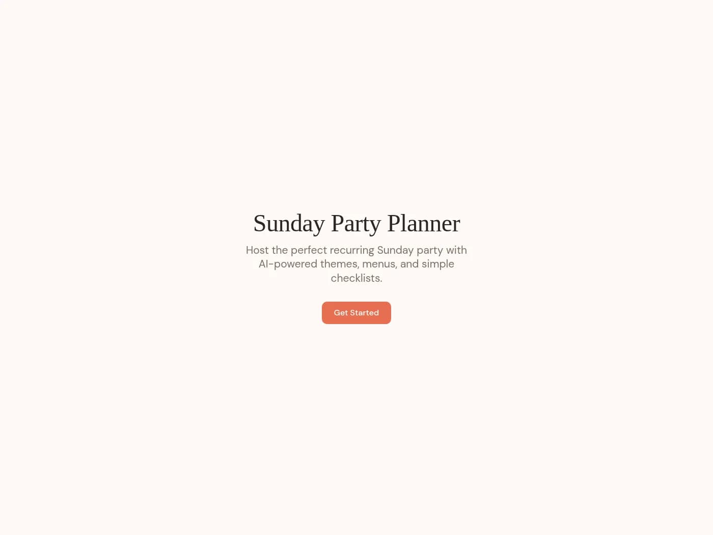 Sunday Party Planner