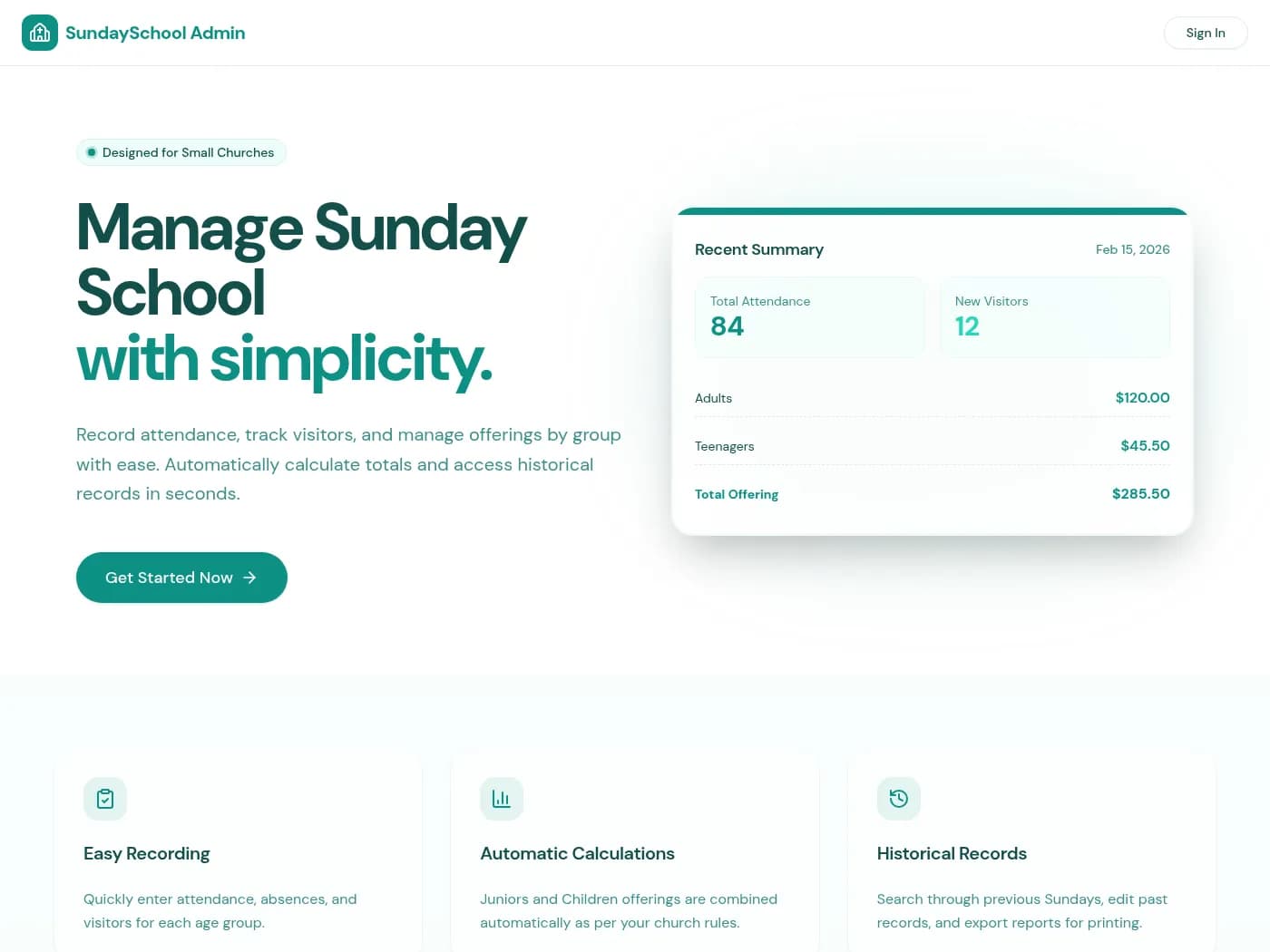 Sunday School Admin