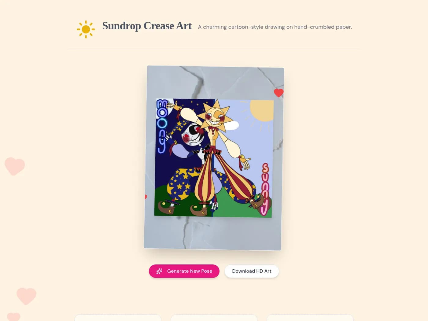 Cartoon Sundrop Crease Art