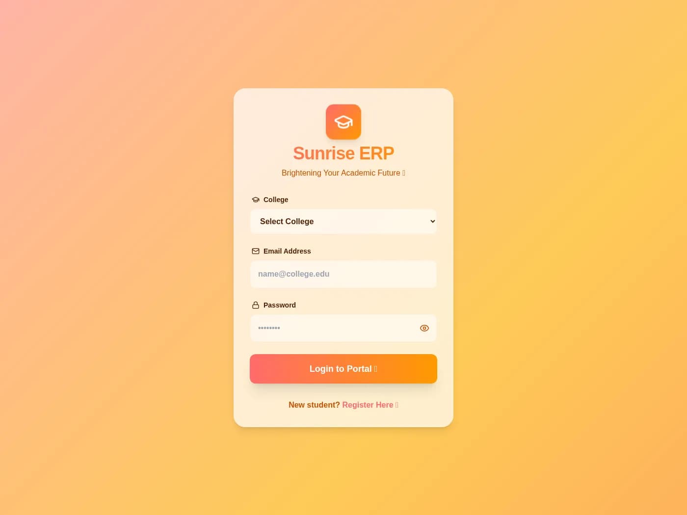 Sunrise College ERP Portal