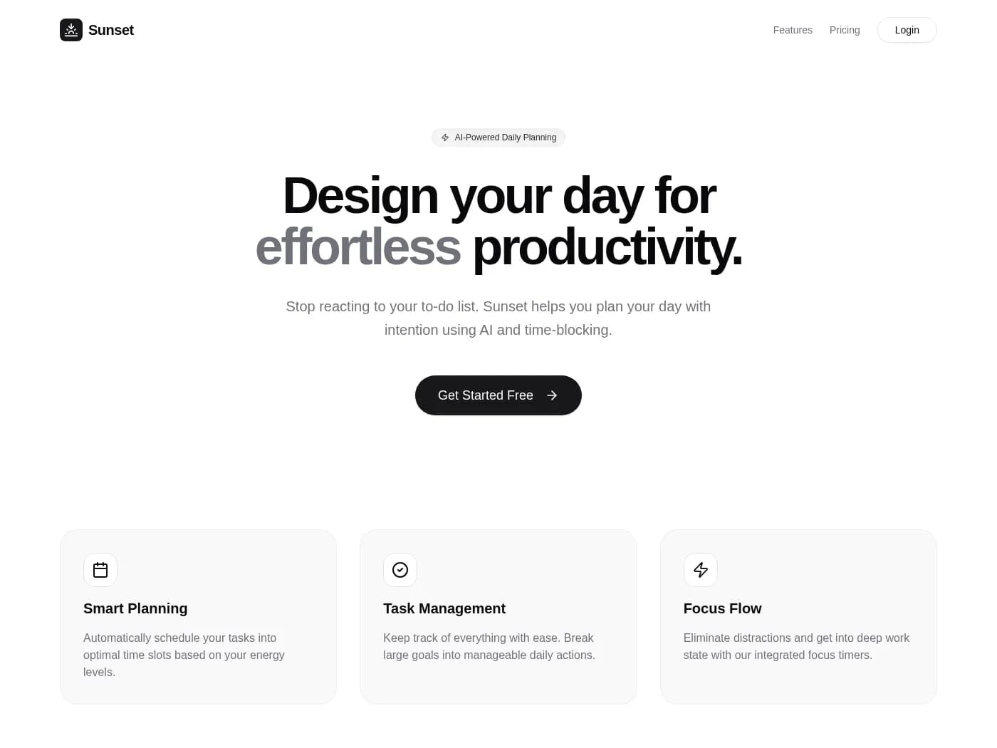 Sunset Productivity Clone