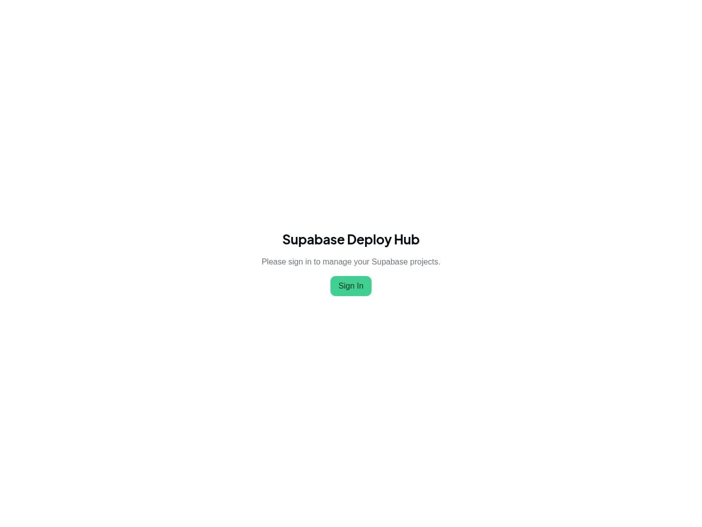 Supabase Deploy Hub