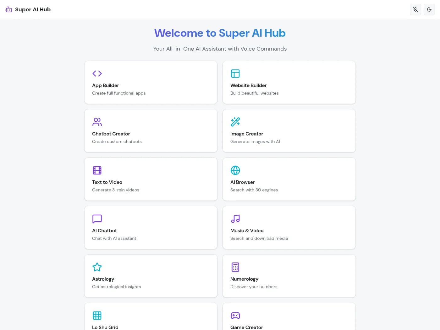 Super AI Assistant Hub