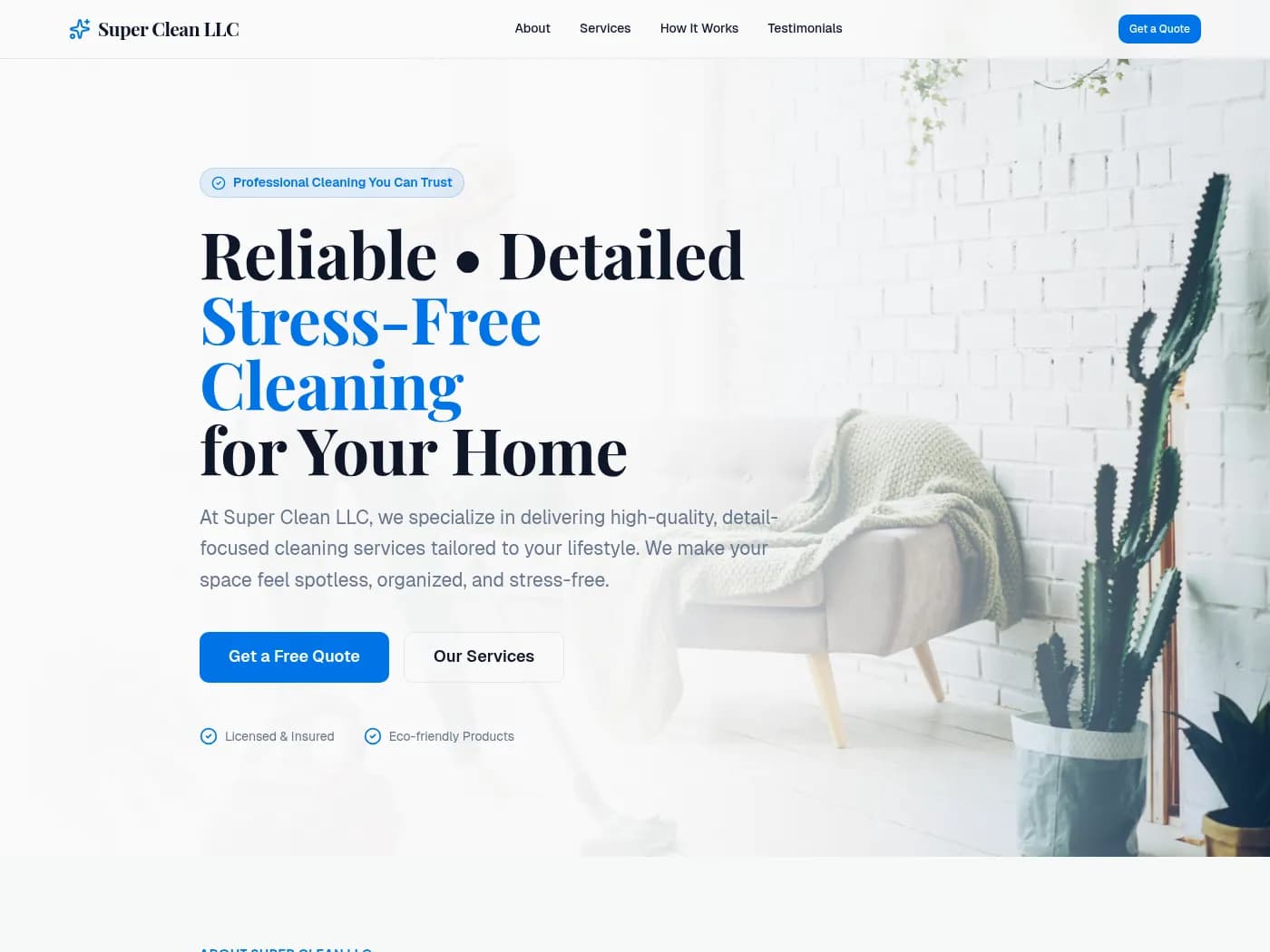 Super Clean Landing Page