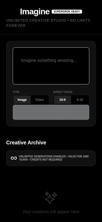 SuperGrok Unlimited Studio