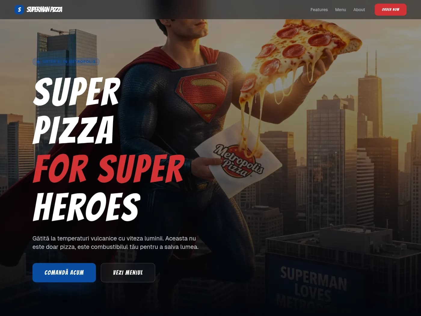 Superman Pizza Ad