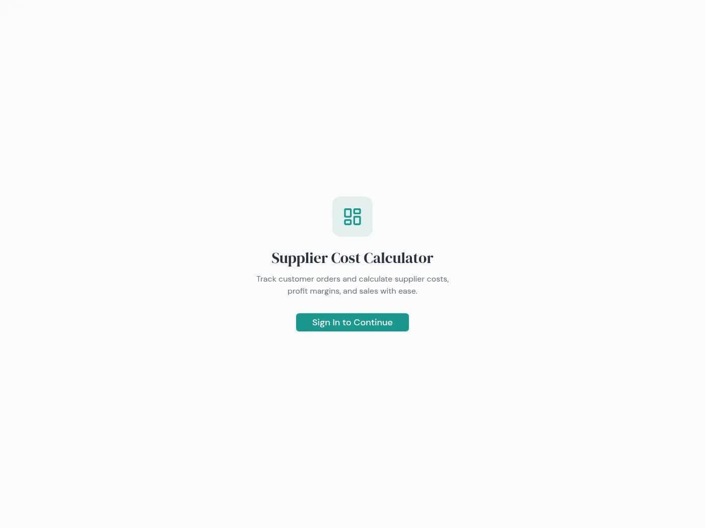 Supplier Cost Calculator