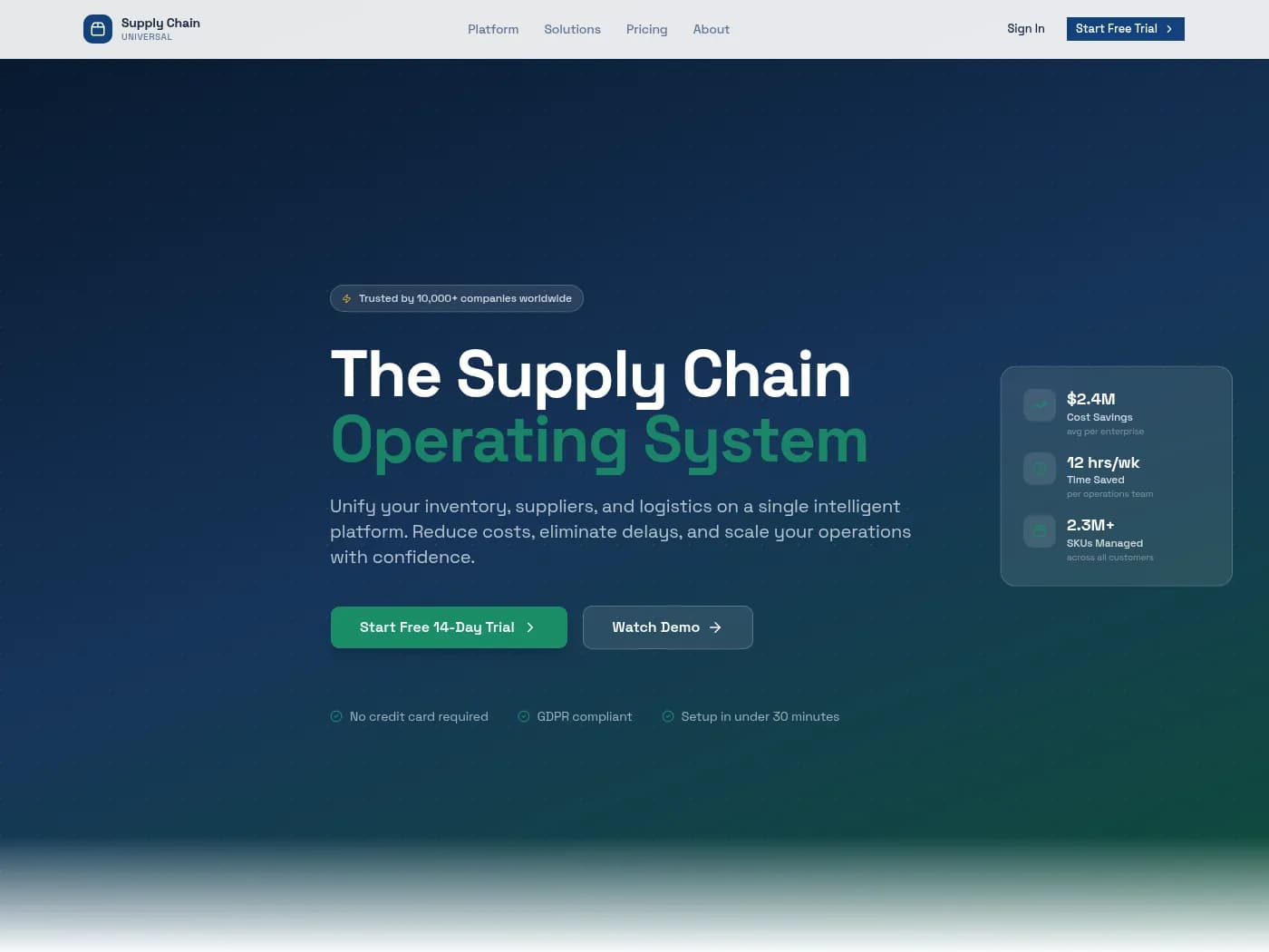 Supply Chain Universal SaaS