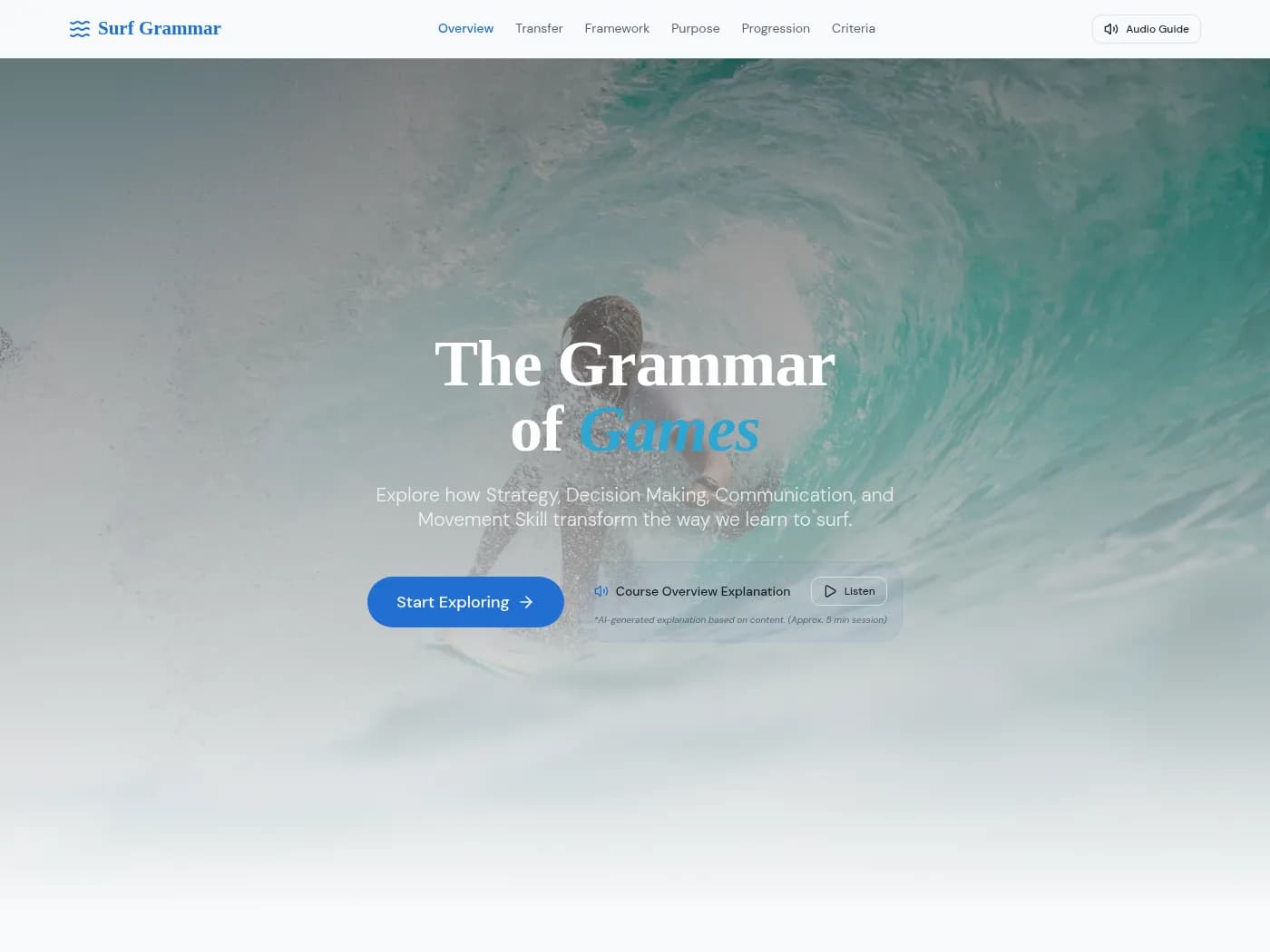 Surf Grammar Games Webpage