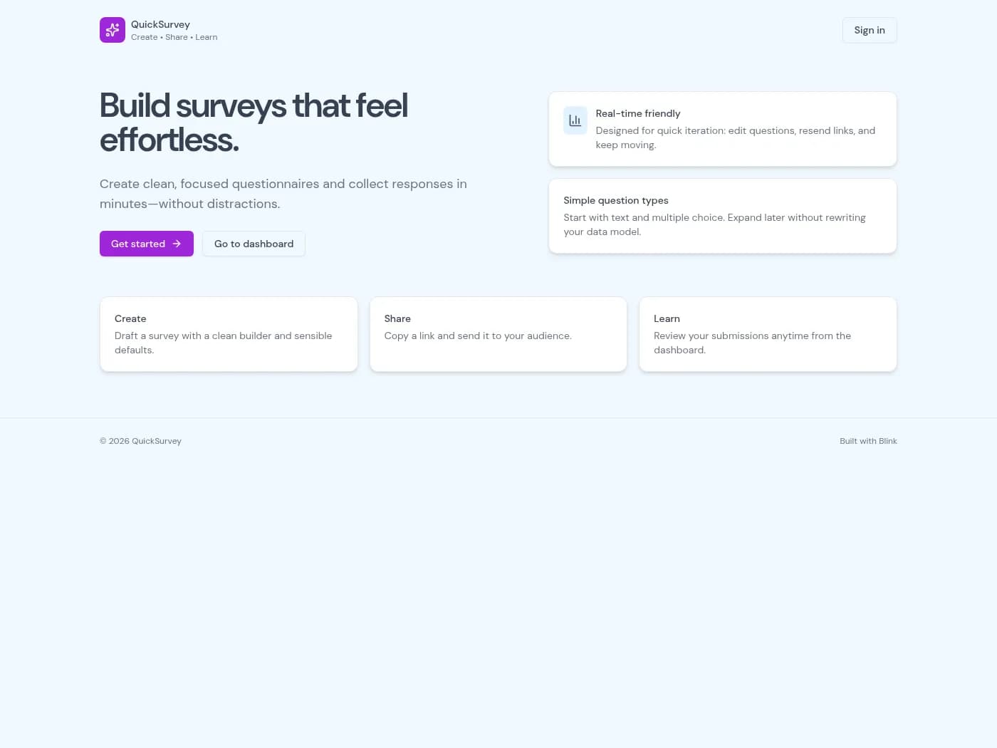QuickSurvey App