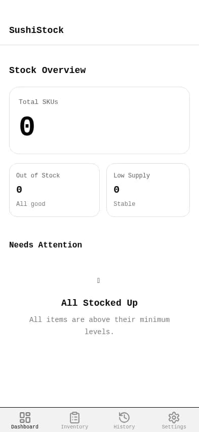 SushiStock Inventory App