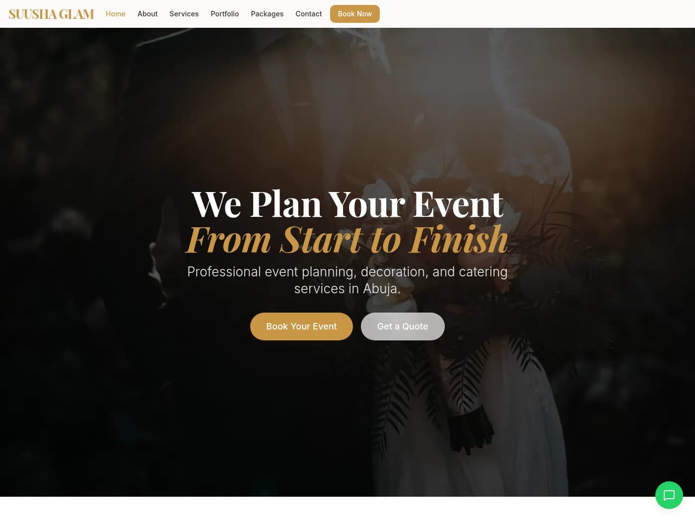 Suusha Glam Events Website