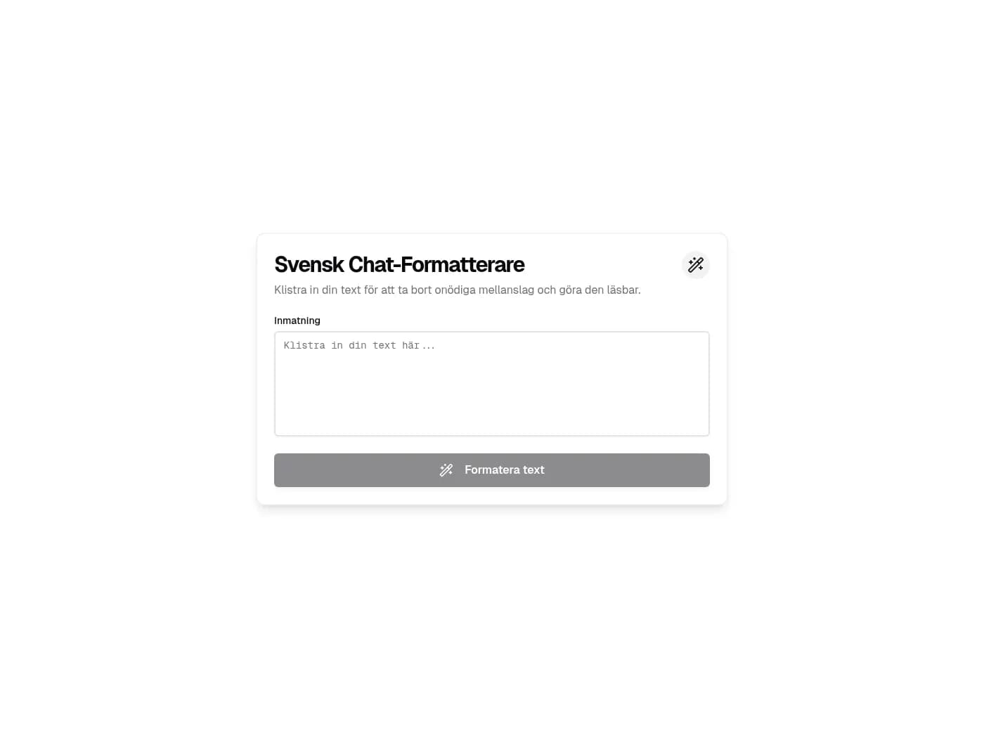 Swedish Chat Formatter