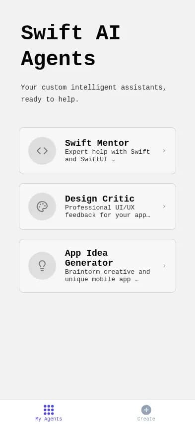 Swift AI Agent Maker