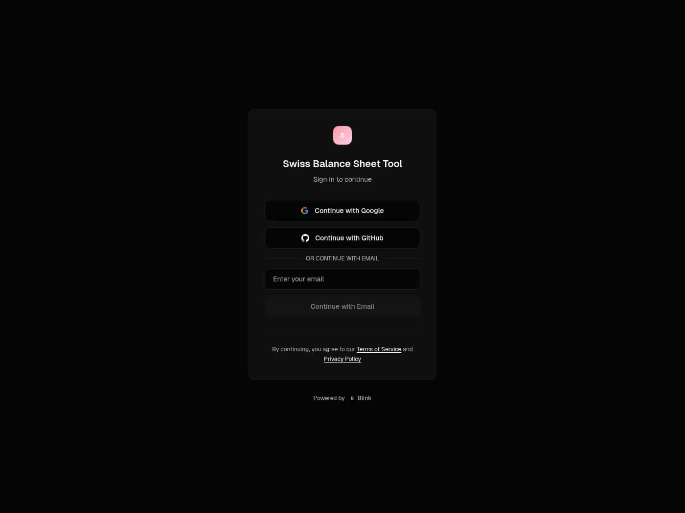 Swiss Balance Sheet Tool